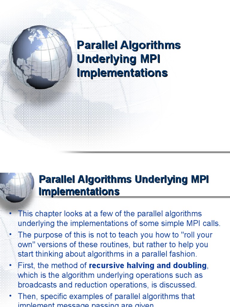 Parallel Algorithms Underlying Mpi Implementations Download Free Pdf Computing Mathematics