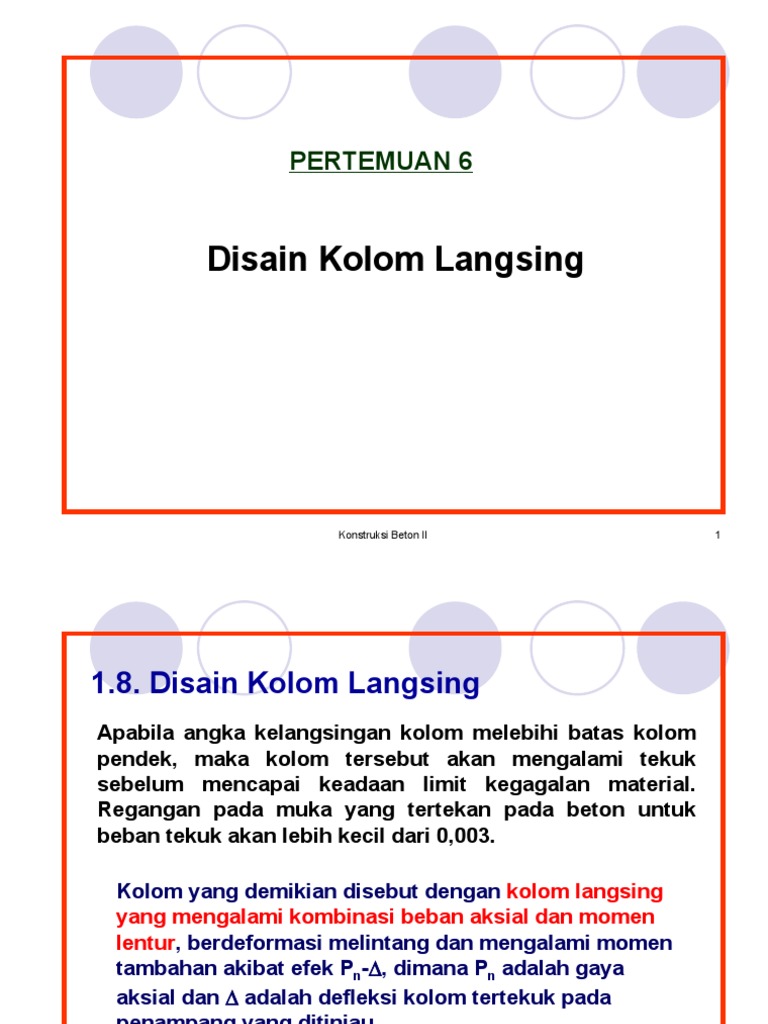 Desain Kolom Langsing dalam Beton | PDF