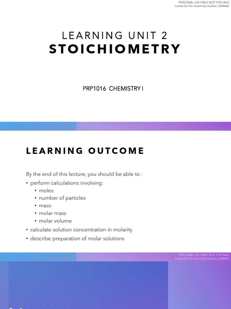 Stoichiometry and Molar Calculations | PDF