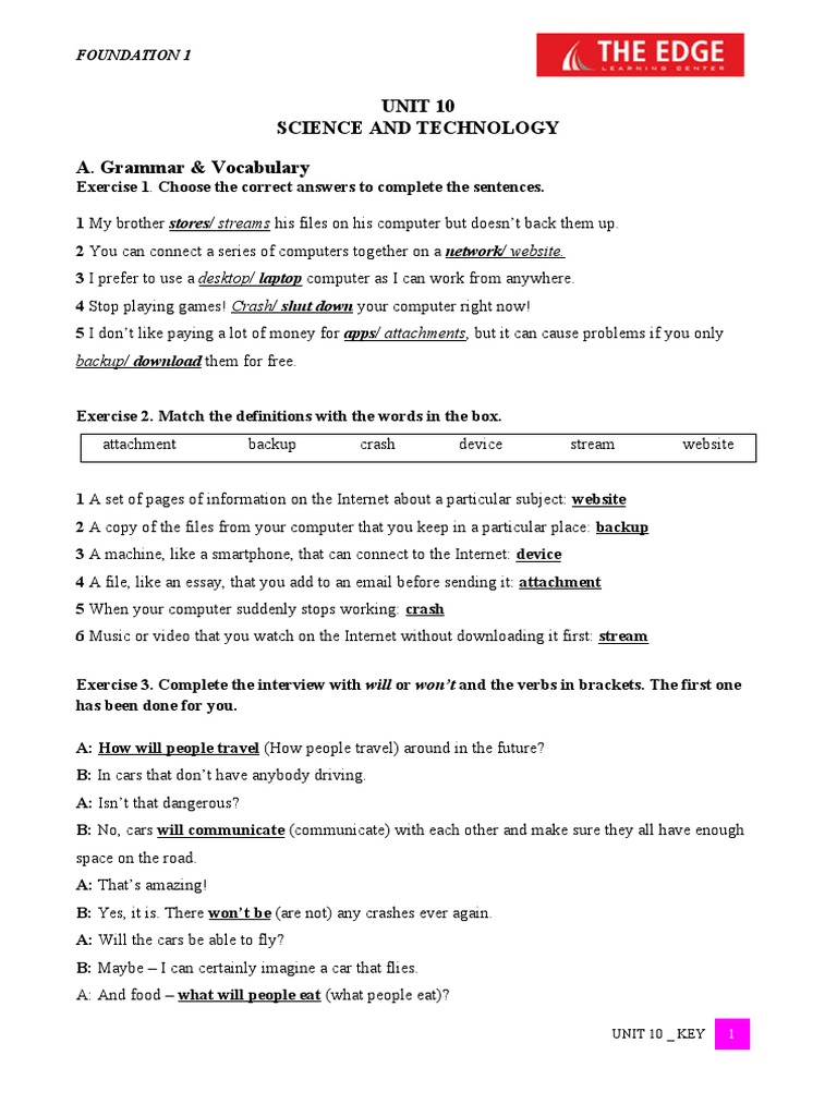 Unit 10 - Key | PDF | Internet | News