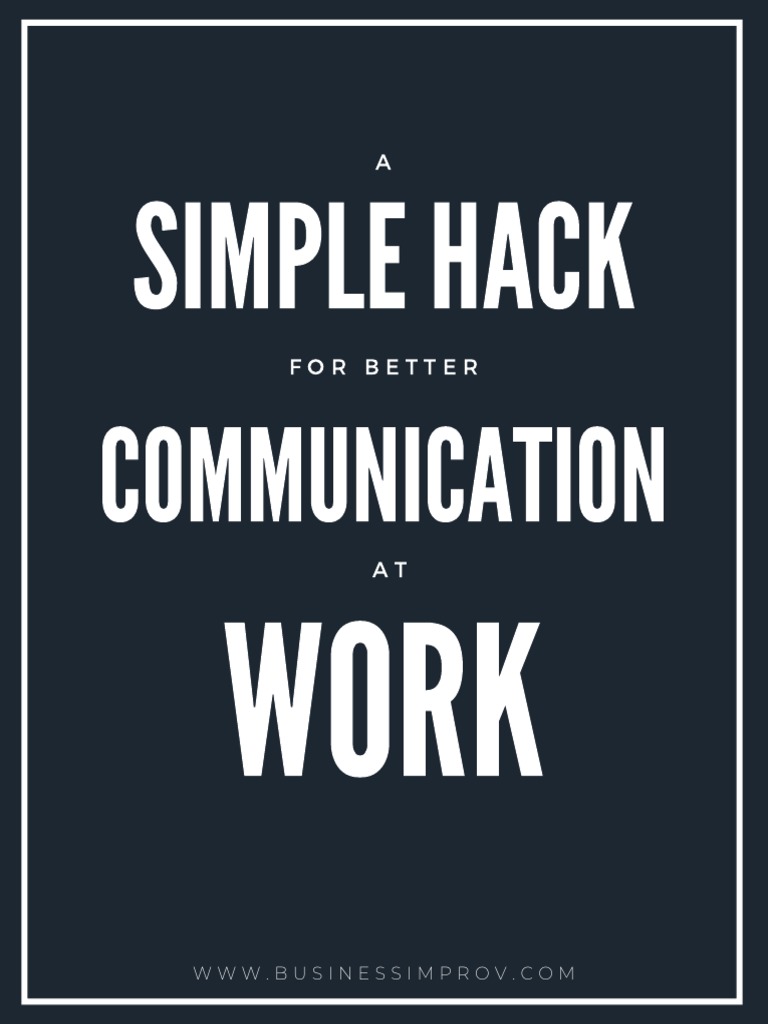 Improve Communication with "Yes, And" | PDF