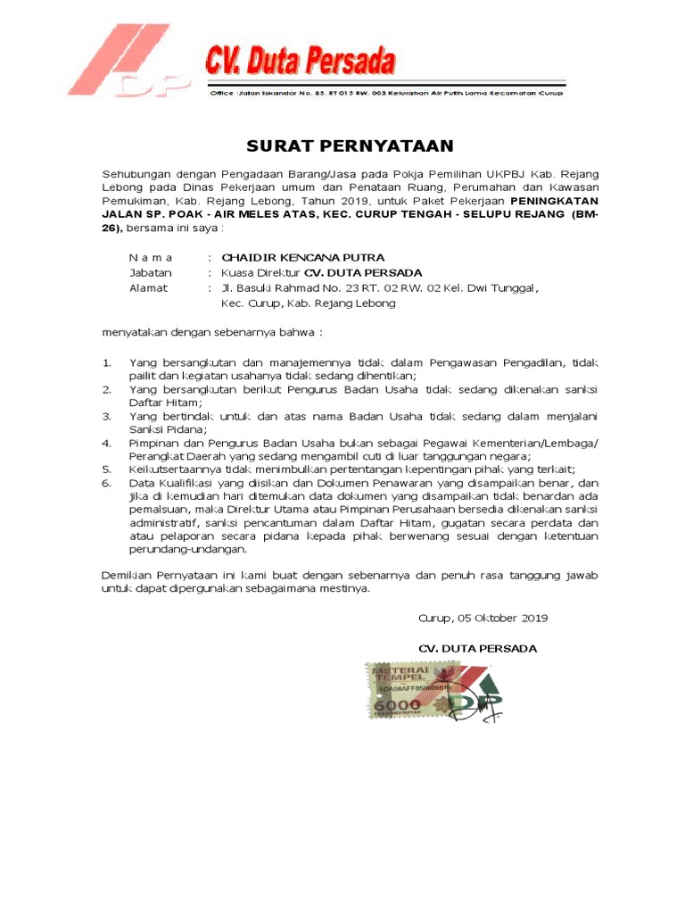 Pernyataan Dan Hitungan KD Poak | PDF
