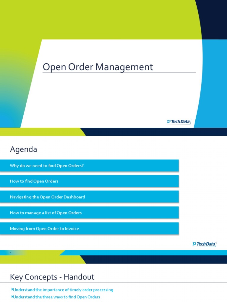 Open Order Management Training | PDF