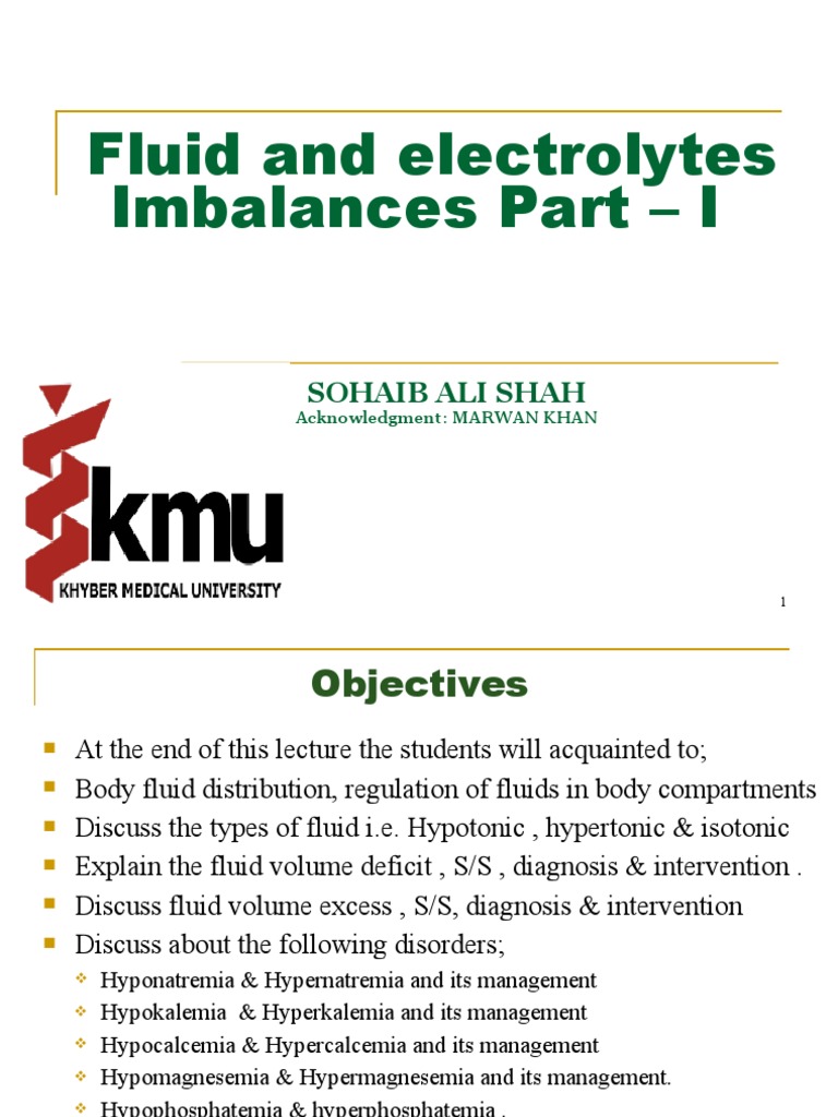 Understanding Fluid and Electrolyte Imbalances | PDF | Homeostasis ...