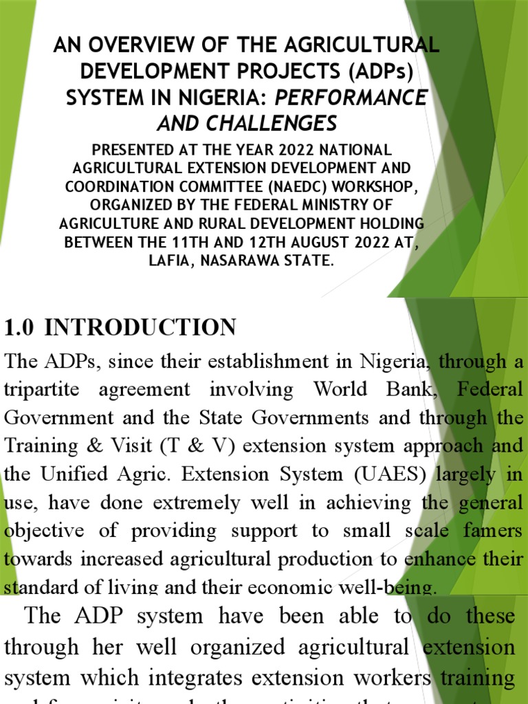 Overview of Nigeria's Agricultural Development Projects | PDF ...