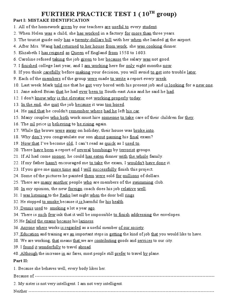 Further Practice Test 1 Pdf