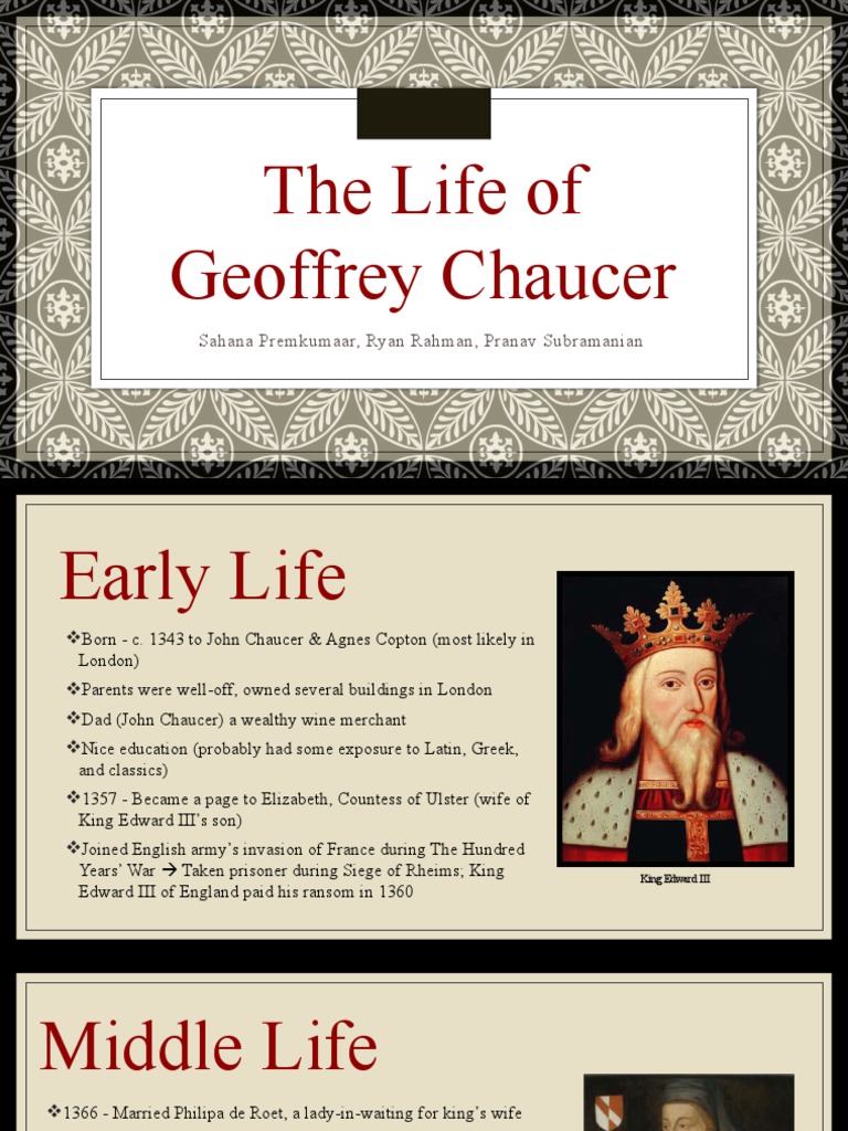 Biography of Geoffrey Chaucer | PDF | Geoffrey Chaucer | Poetry