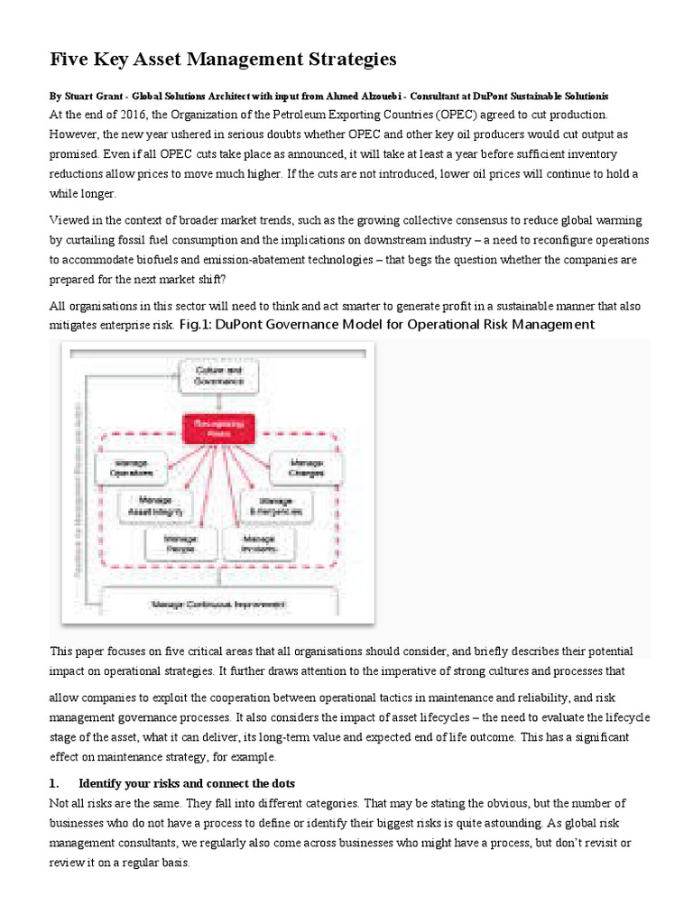 Five Essential Asset Management Strategies | PDF | Risk | Reliability ...