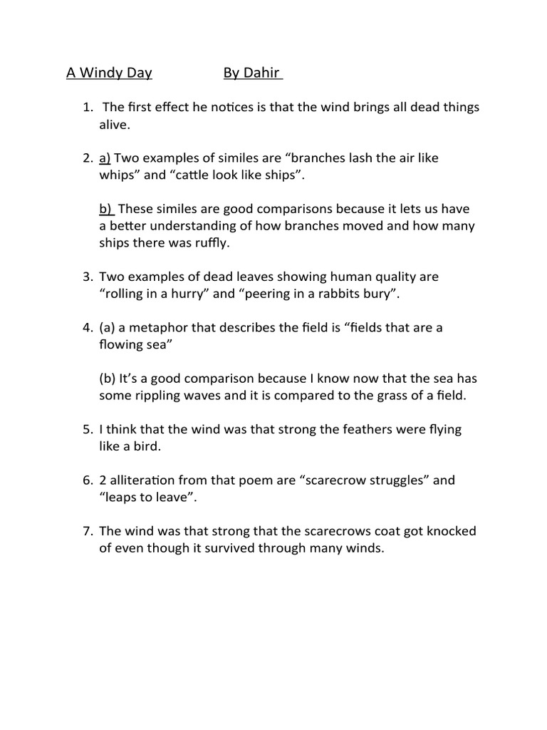 Analyzing Wind Imagery in Poetry | PDF | History | Young Adult