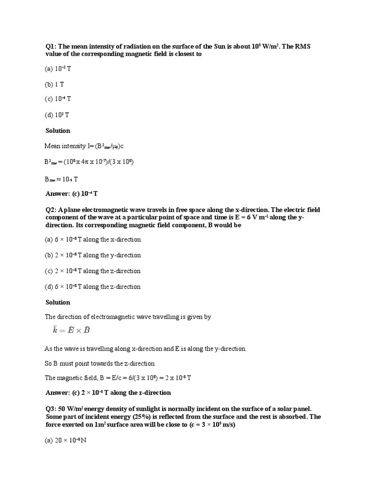 Electromagnetic Wave Properties and Calculations | PDF | Waves | Wavelength