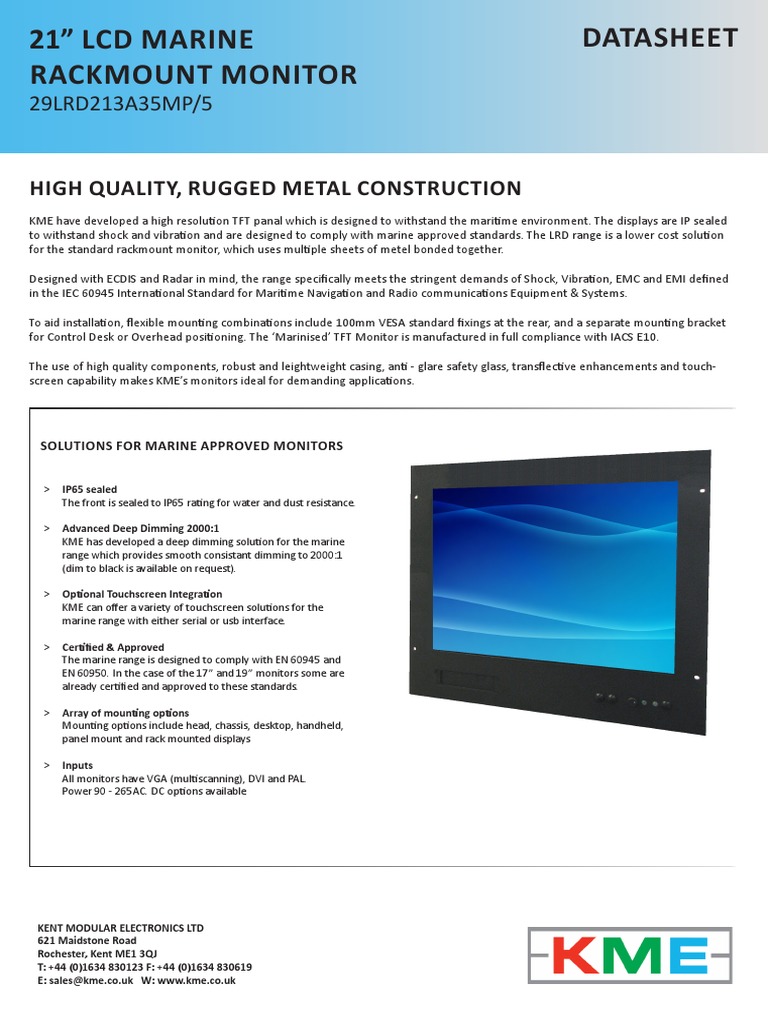 High Quality, Rugged Metal Construction: 29LRD213A35MP/5 | PDF