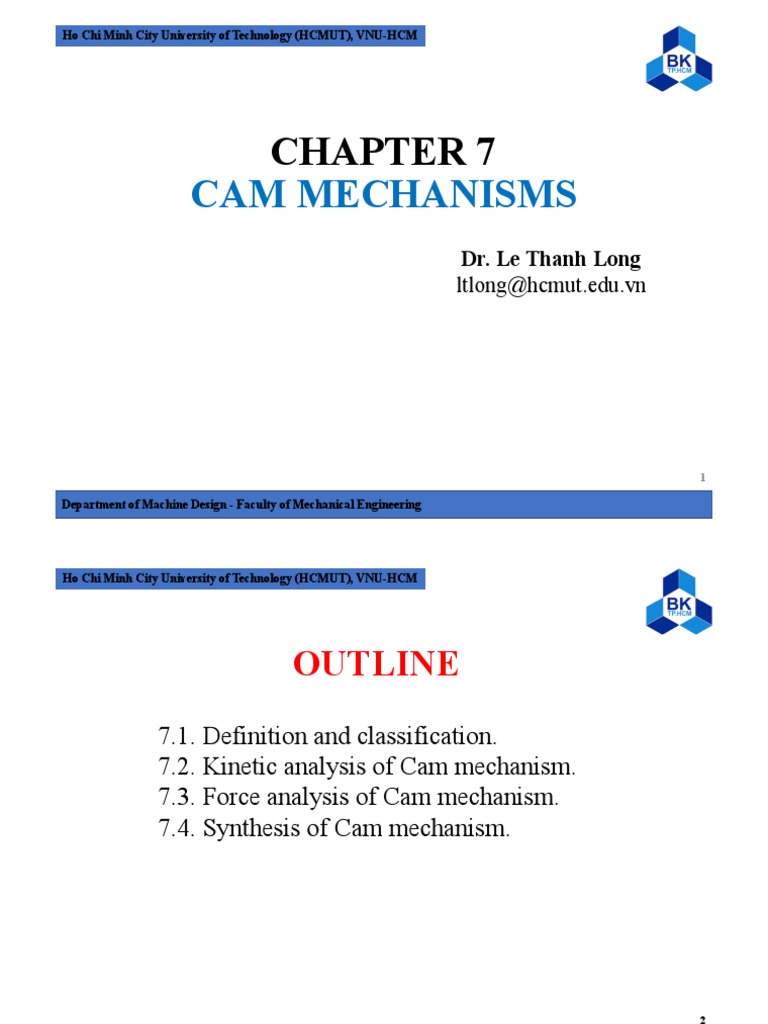 Chapter 7. Cam Mechanisms | PDF