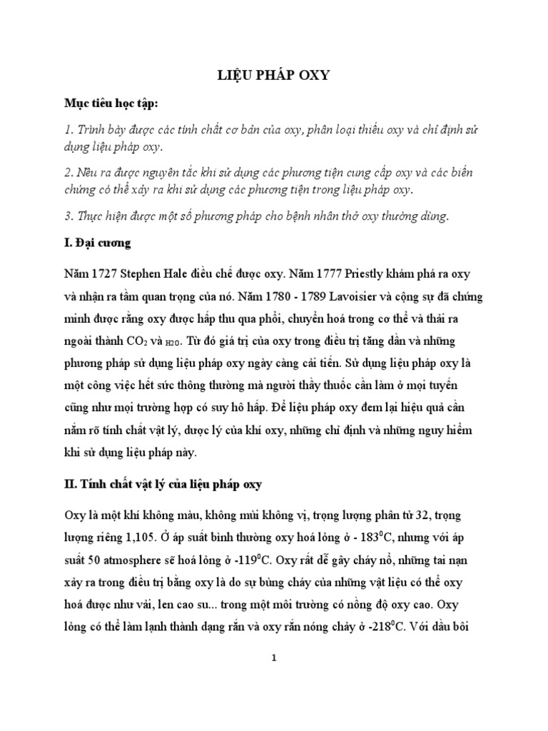 Liệu Pháp Oxy | PDF