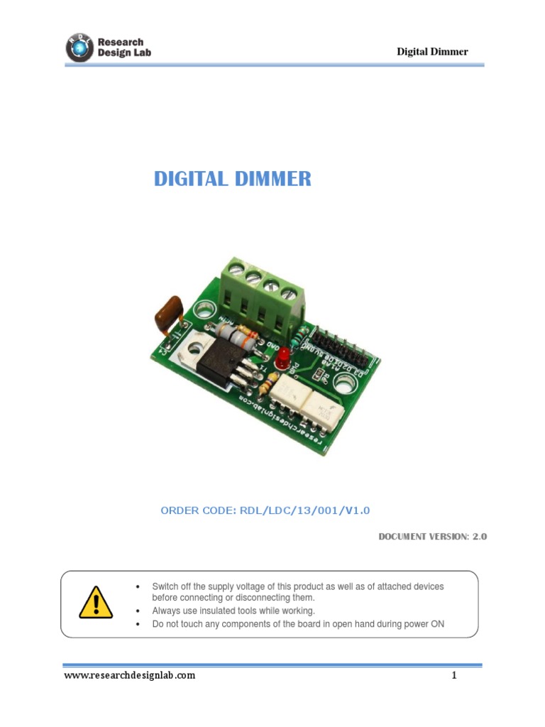 Digital Dimmer User Manual V3.0 | PDF | Alternating Current | Power Supply