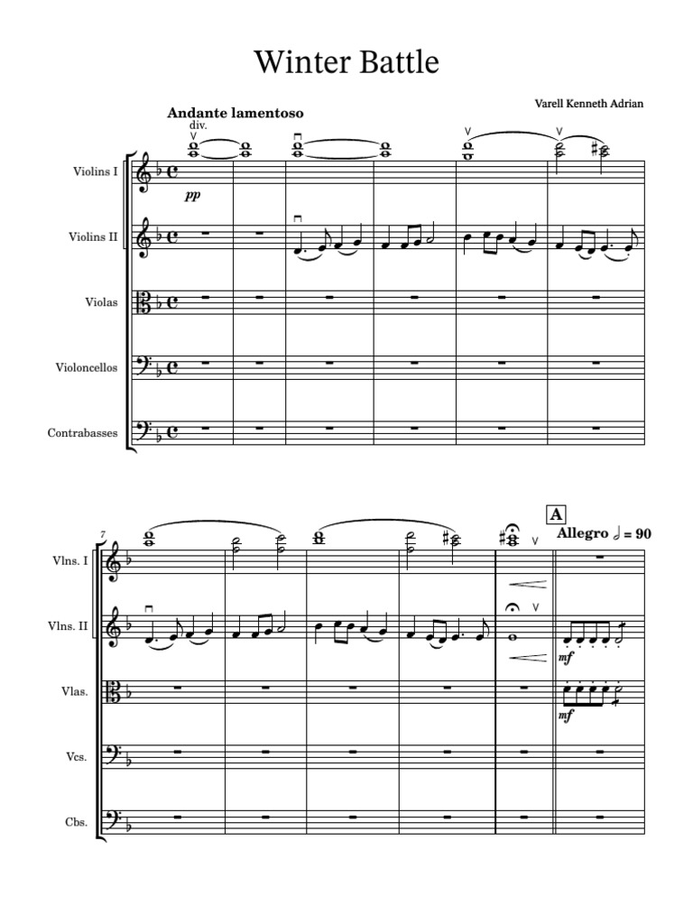 Winter Battle | PDF | String Instruments | Musical Instruments