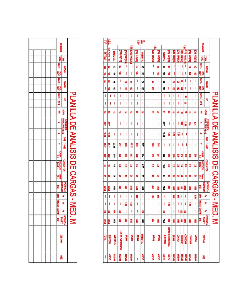 Planilla De Carga Ejemplo Model Pdf