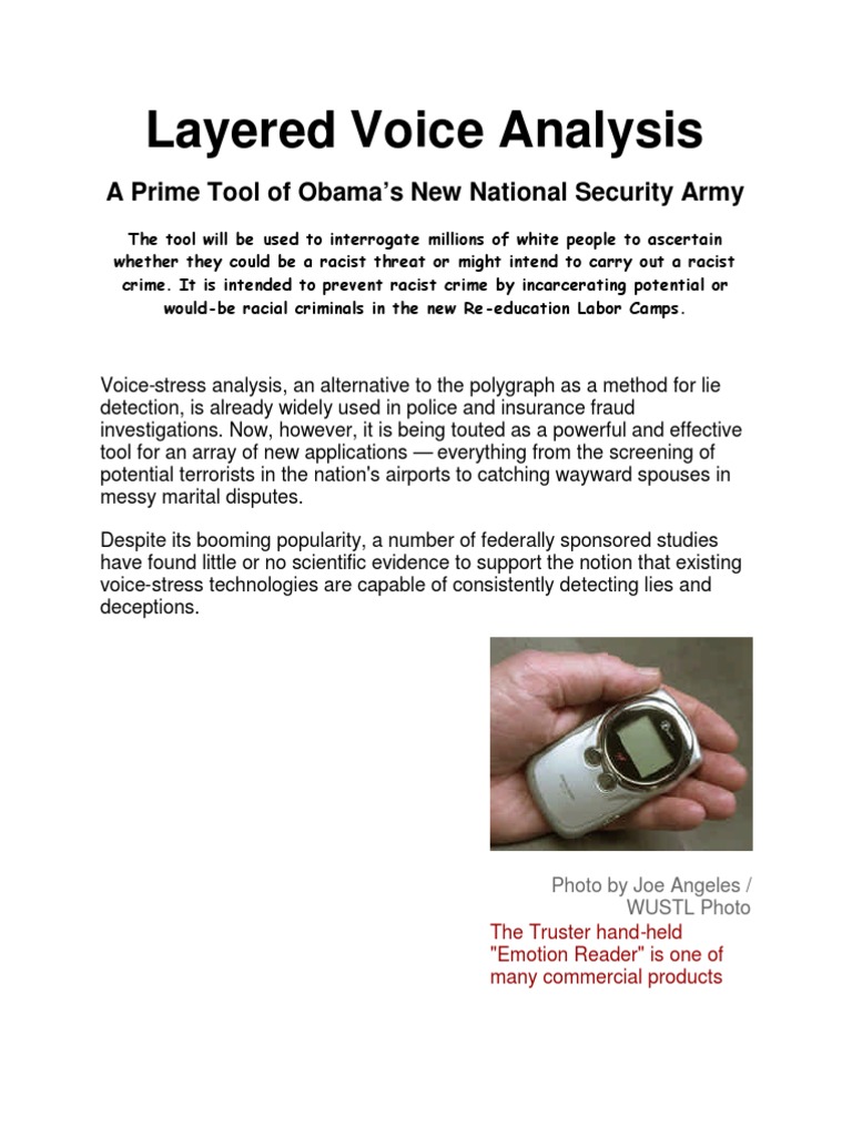 Layered Voice Analysis | PDF | Polygraph | Deception