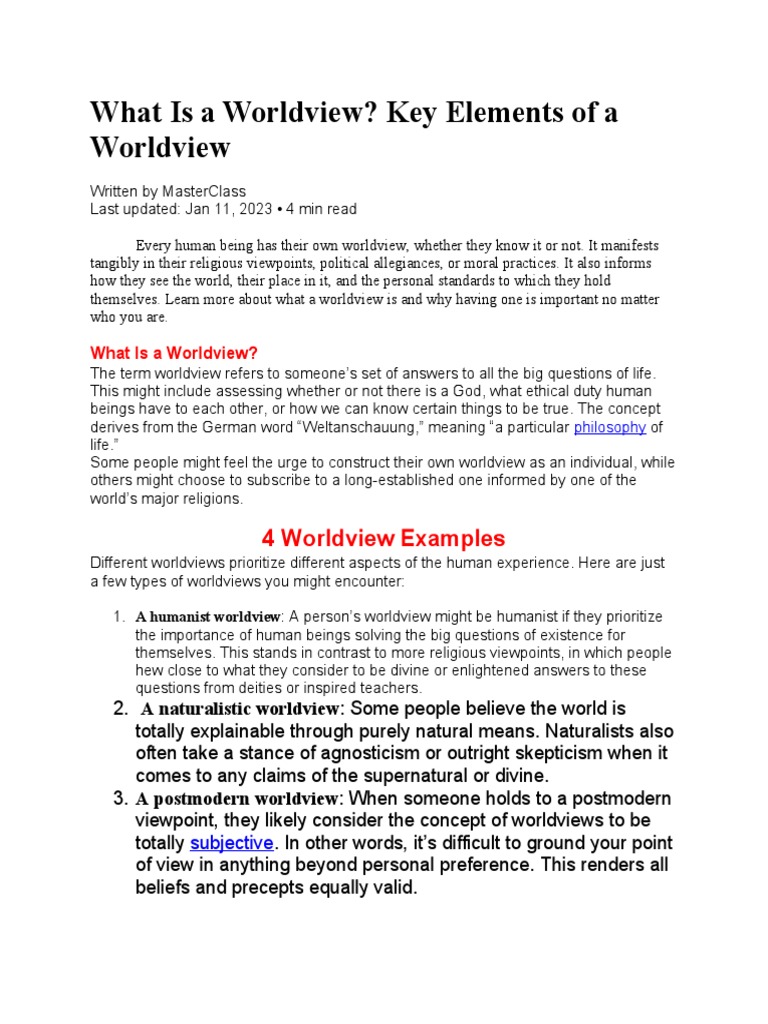What Is A Worldview | PDF