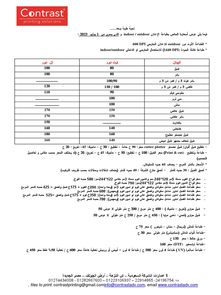 Price List 7-2023 | PDF