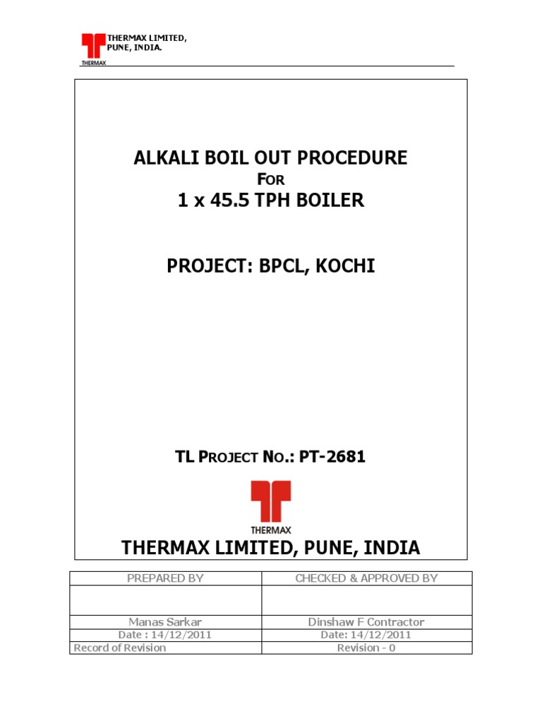 Alkali Boilout Procedure Ub6. | PDF