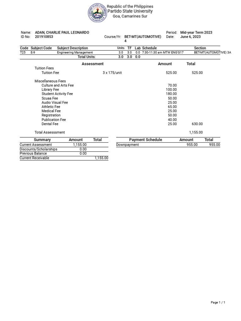 Partido State University | PDF | Money | Services (Economics)