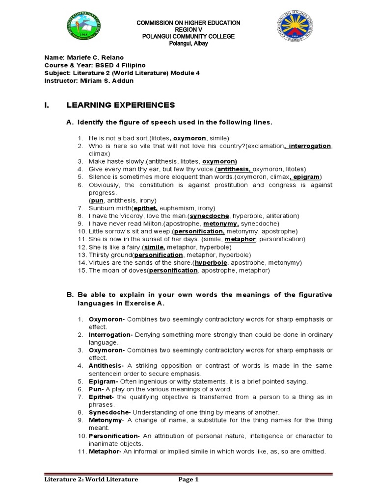 Module4 World Lit | PDF