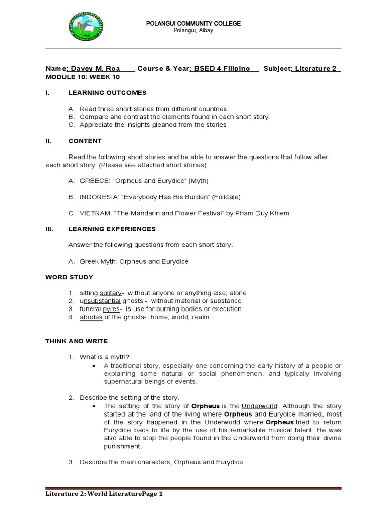 Lit2 - MODULE 10 | PDF