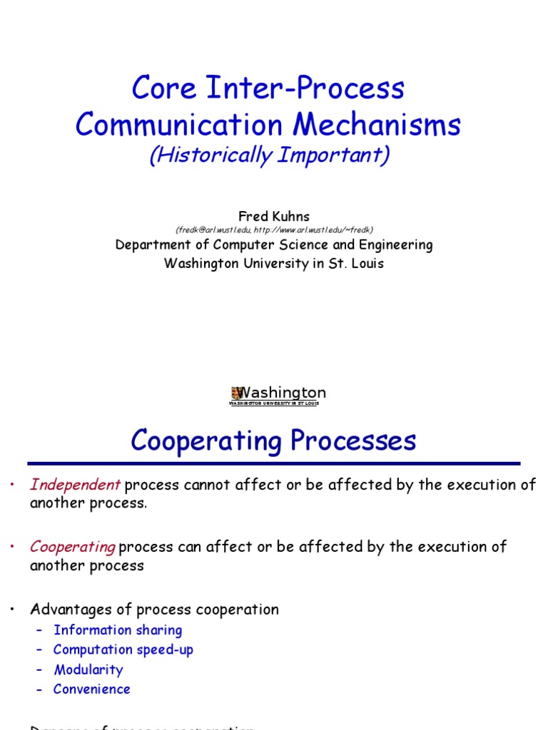 Core Inter-Process Communication Mechanisms: (Historically Important) | PDF