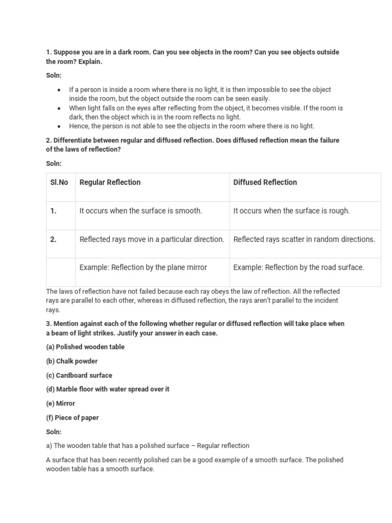 Light - Class 8 - Notes | PDF