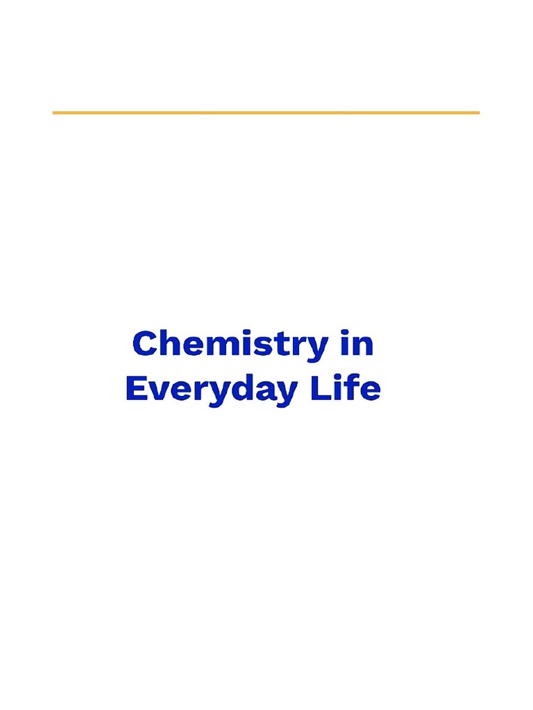 Chemistry in Everyday Life | PDF