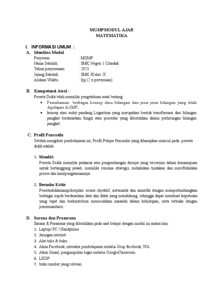 MODUL Logaritma-1 | PDF