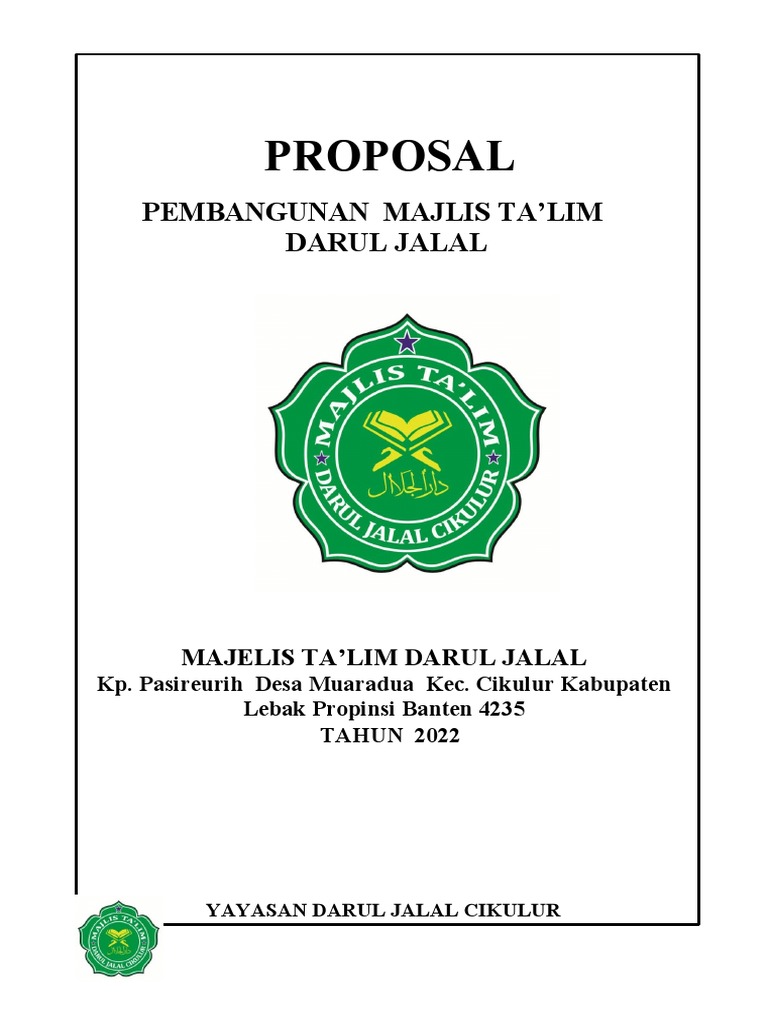 Proposal Ri Majlis Ta'lim | PDF | Gaya Hidup