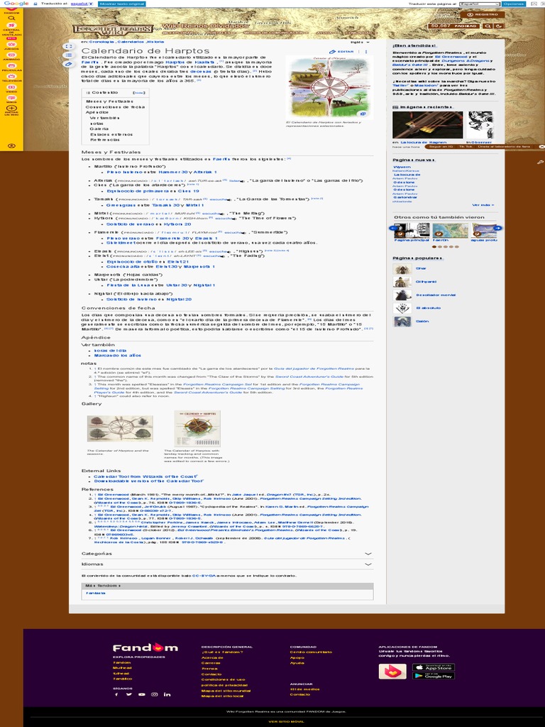 Calendar of Harptos _ Forgotten Realms | PDF | Verano | Calendario