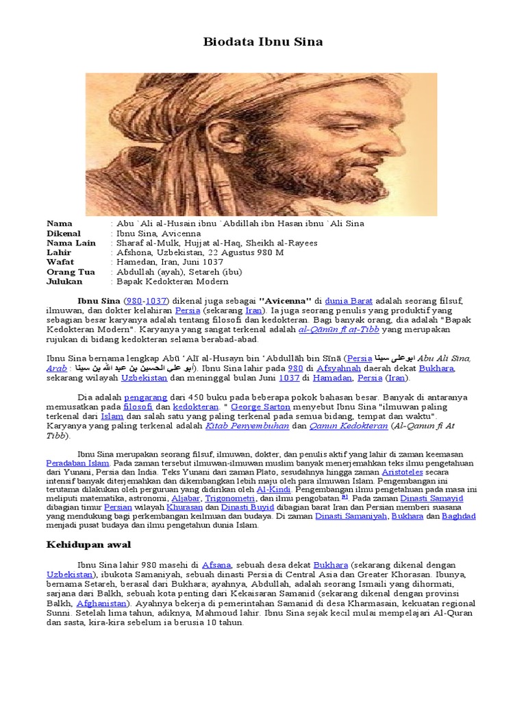 Biodata Ibnu Sina | PDF