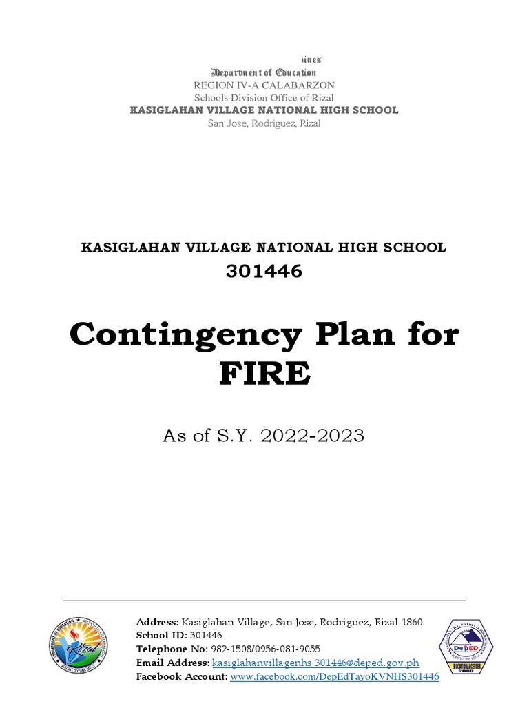 Contingency Plan (Fire, Earthquake, Covid-19, Typhoon and Floods) | PDF ...
