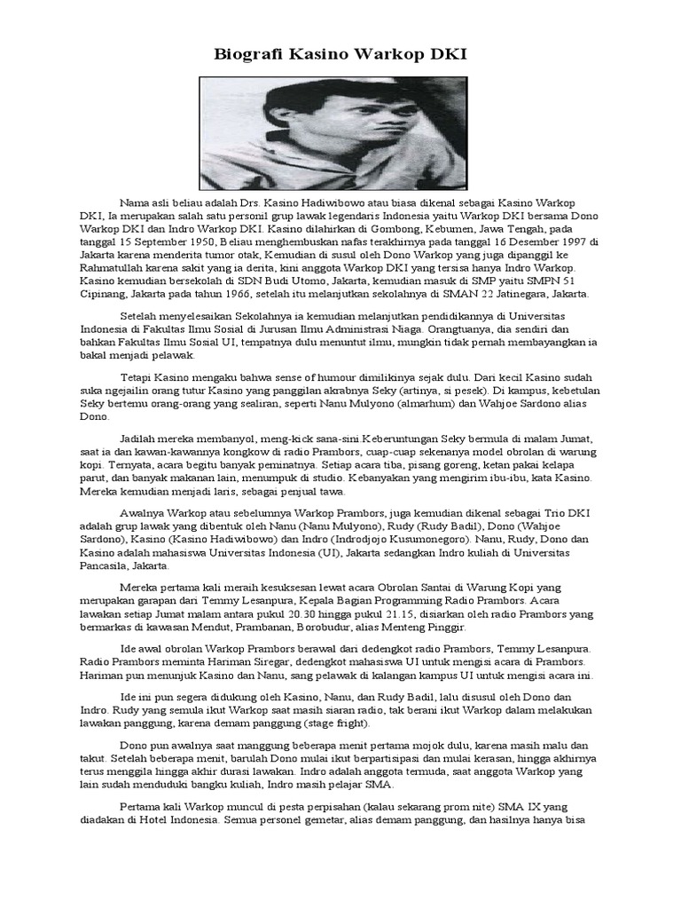 Biografi Kasino Warkop DKI | PDF