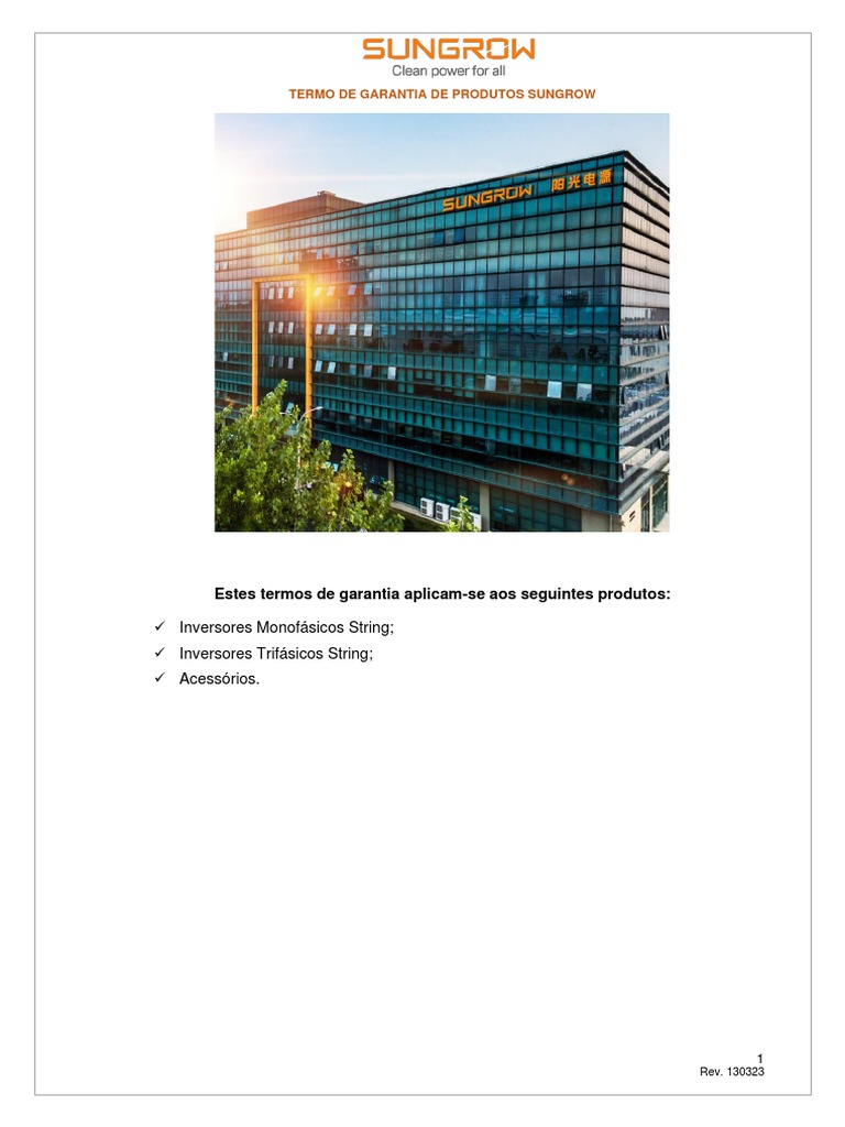 Sungrow - Politica de Garantia String - 2023 - 03 | PDF