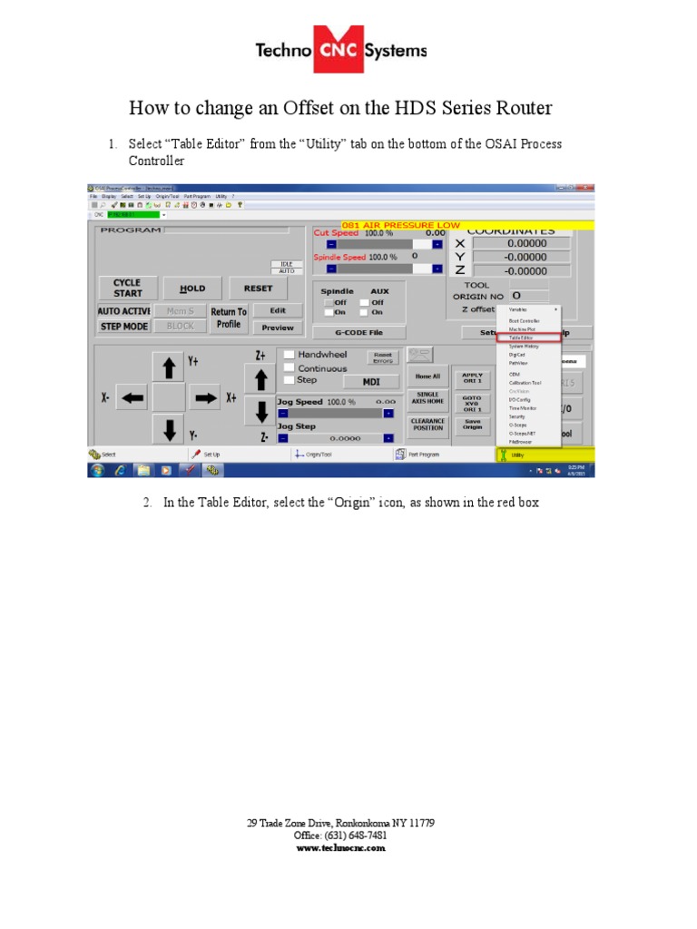 How To Change An Offset On The HDS Series Router | PDF