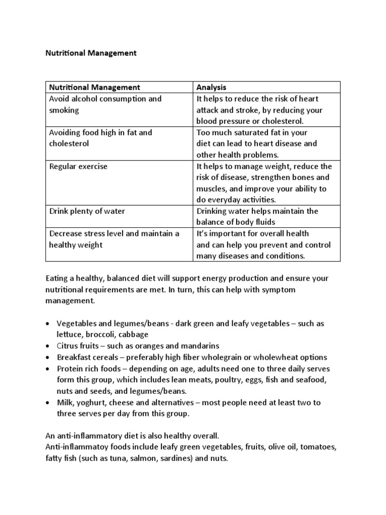 Nutritional Management Guidelines | PDF | Self-Improvement | Wellness