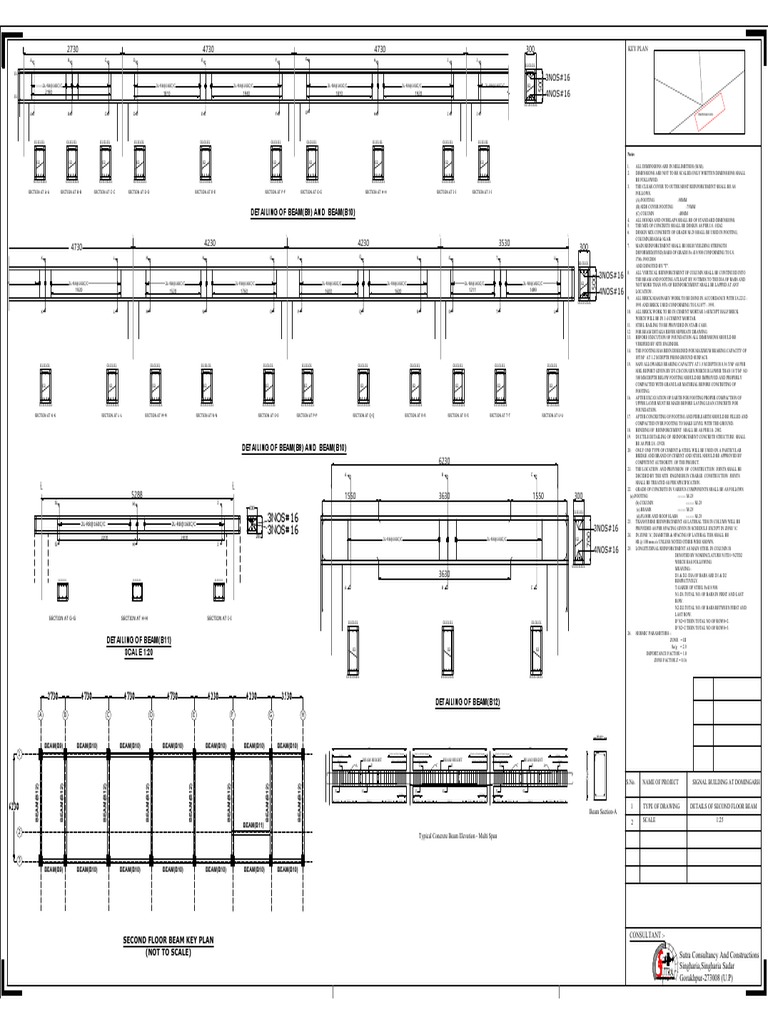 BEAM DETAILING For G+2 Comercial Building | PDF