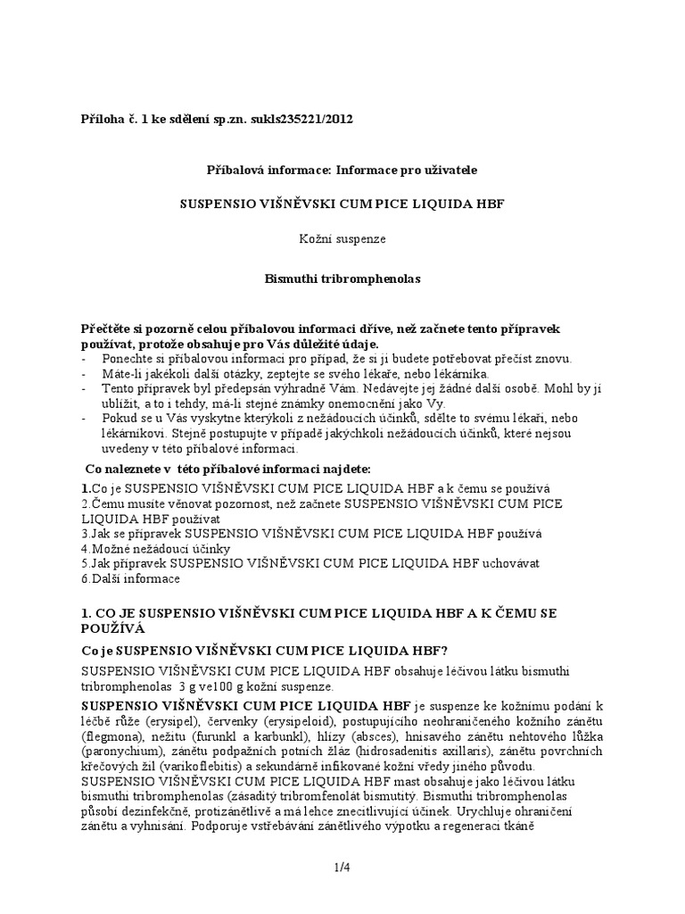 Suspensio Visnevski Cum Pice Liquida Hbf Pil 2 | PDF