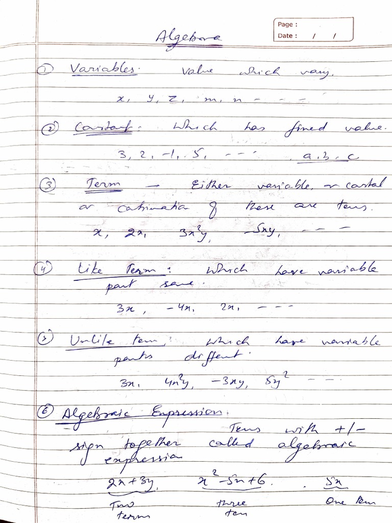 Igcse Algebra Notes | PDF