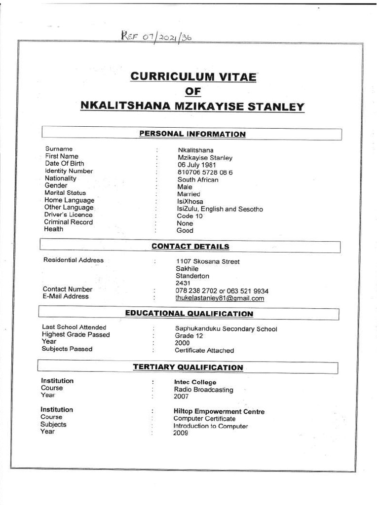 Cv and Documents | PDF