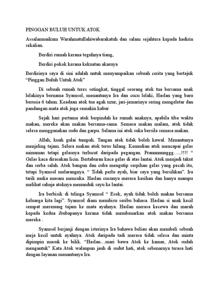 Pinggan Buluh Untuk Atok | PDF | Puisi