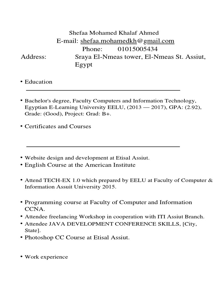 EELU Graduate with 2.92 GPA | PDF