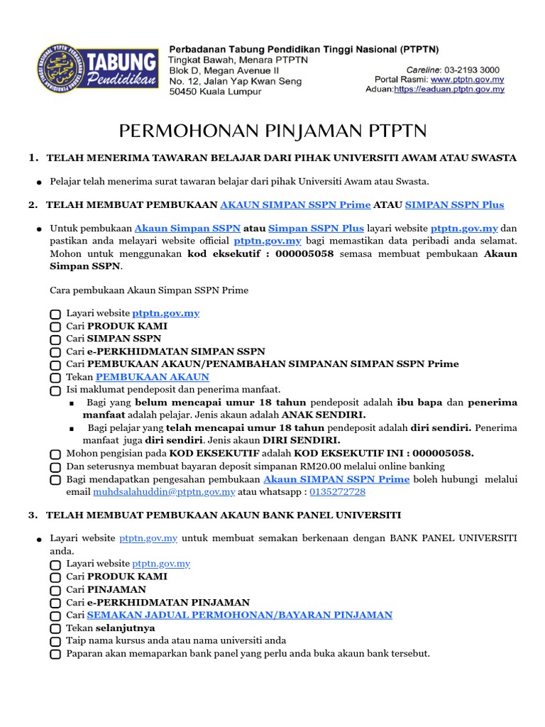 PDF Full Mohon Pinjaman PTPTN | PDF