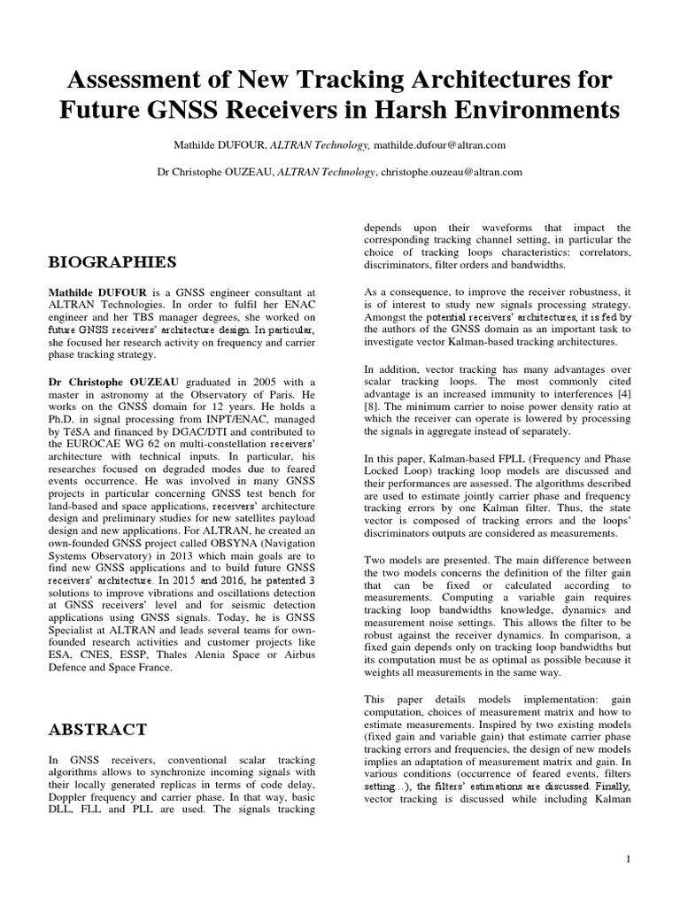 Assessment of New Tracking Architectures | PDF