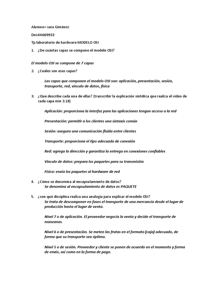 TP Hardware Modelo Osi | PDF | Modelo osi | Red de computadoras