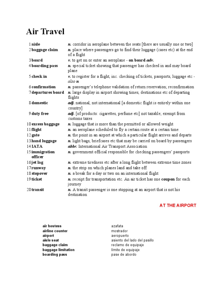 Air Travel | PDF | Baggage | Airport