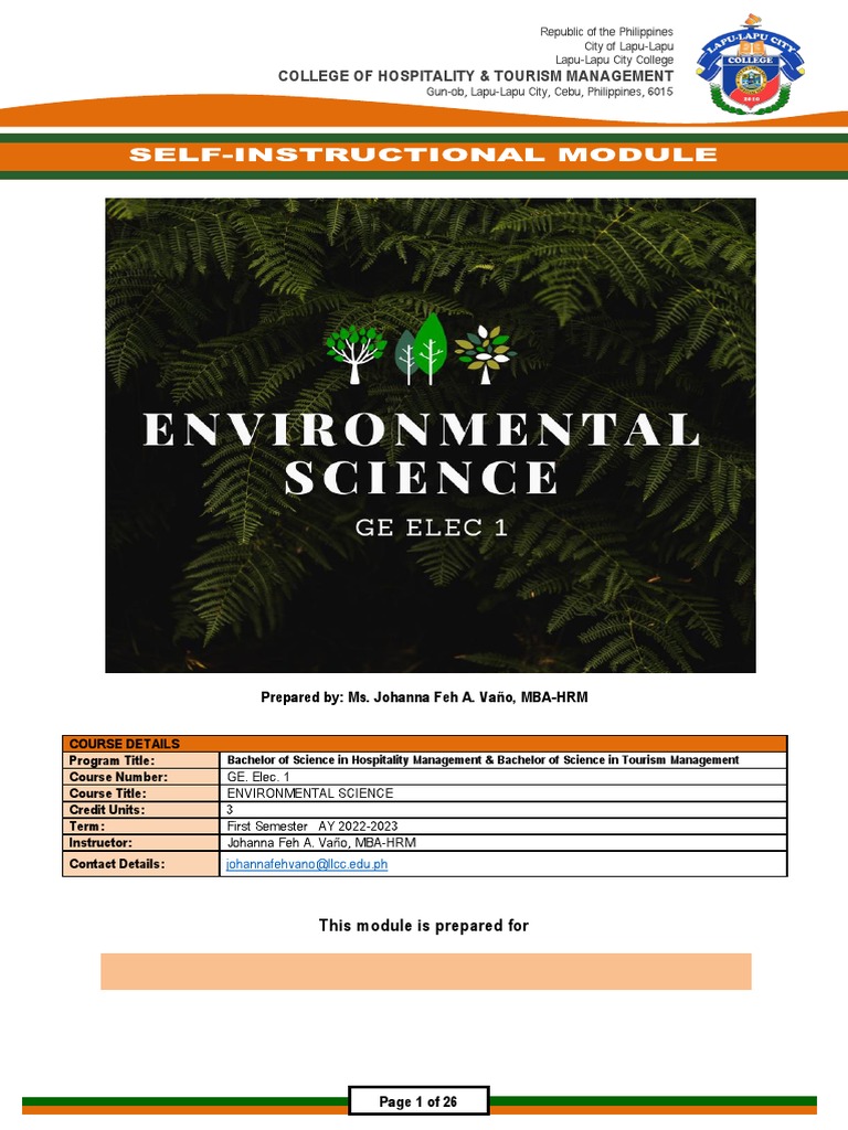 Environmental Science First Quarter Module | PDF | Wind Power ...
